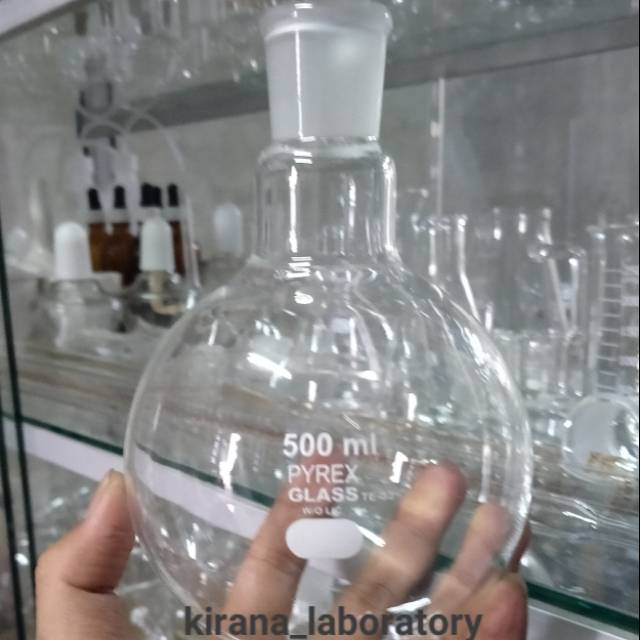 Jual Boiling flas - labu didih 500ml round/flat botom Pyrex clas A ...