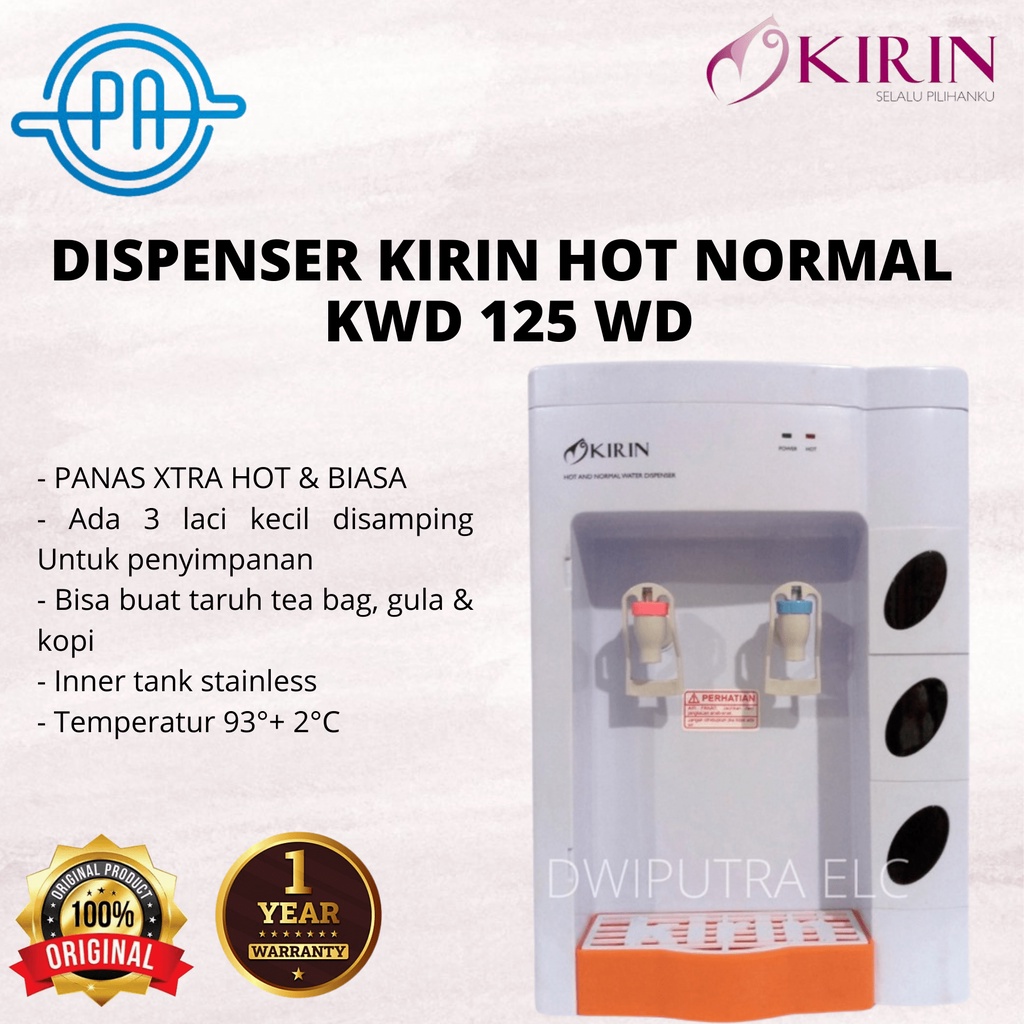Jual DISPENSER KIRIN GALON ATAS 3 LACI KWD125WD KWD 125 WD | Shopee ...