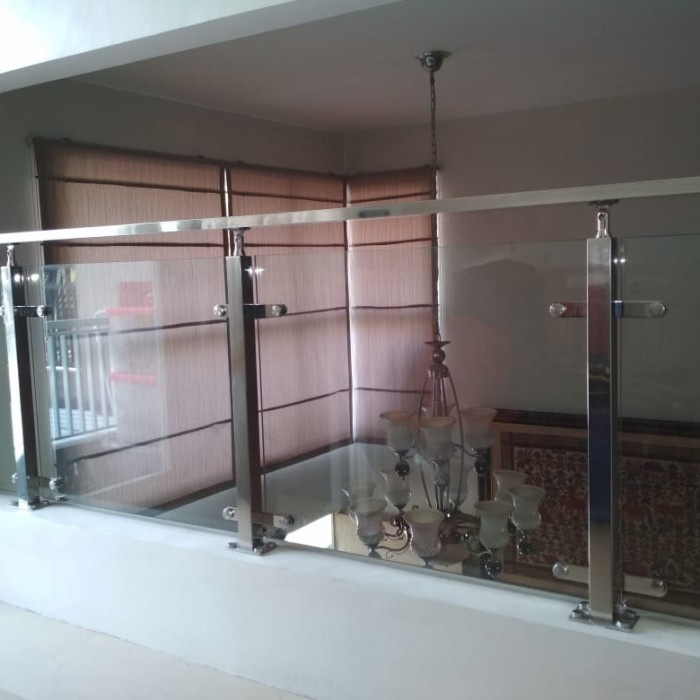 Jual railing tangga stainless handrailing kaca Stok terbaru | Shopee ...