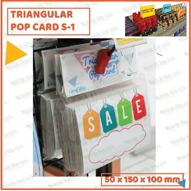 Jual Triangular Pop Card Promo SALE S-4 Kertas Promosi 1 Pack isi 10pcs ...