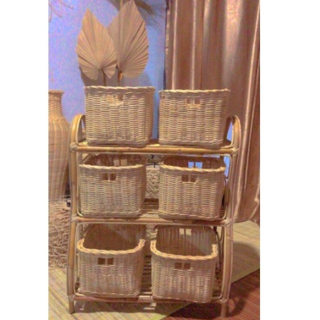 Jual Rak Rotan / Rak sepatu rotan | Shopee Indonesia