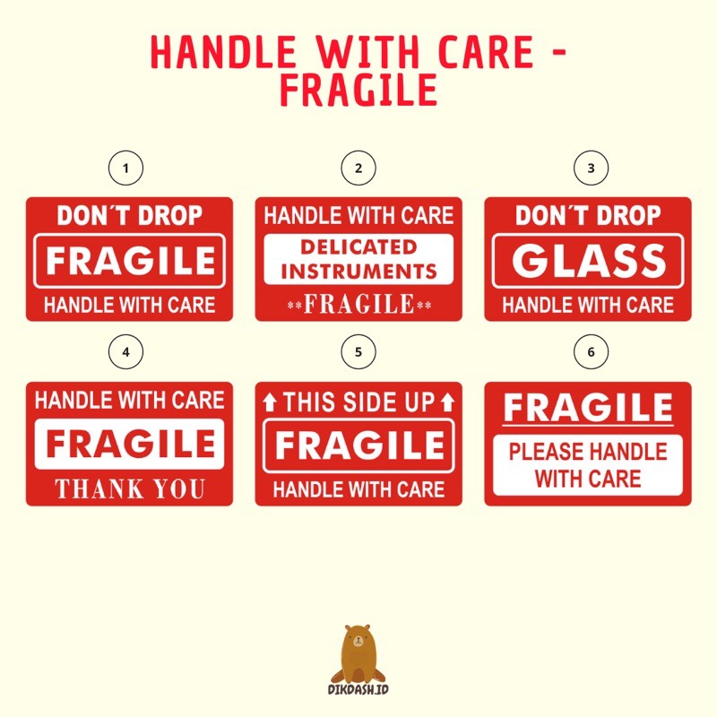 Jual STICKER HANDLE WITH CARE | STICKER FRAGILE | STICKER MURAH ...