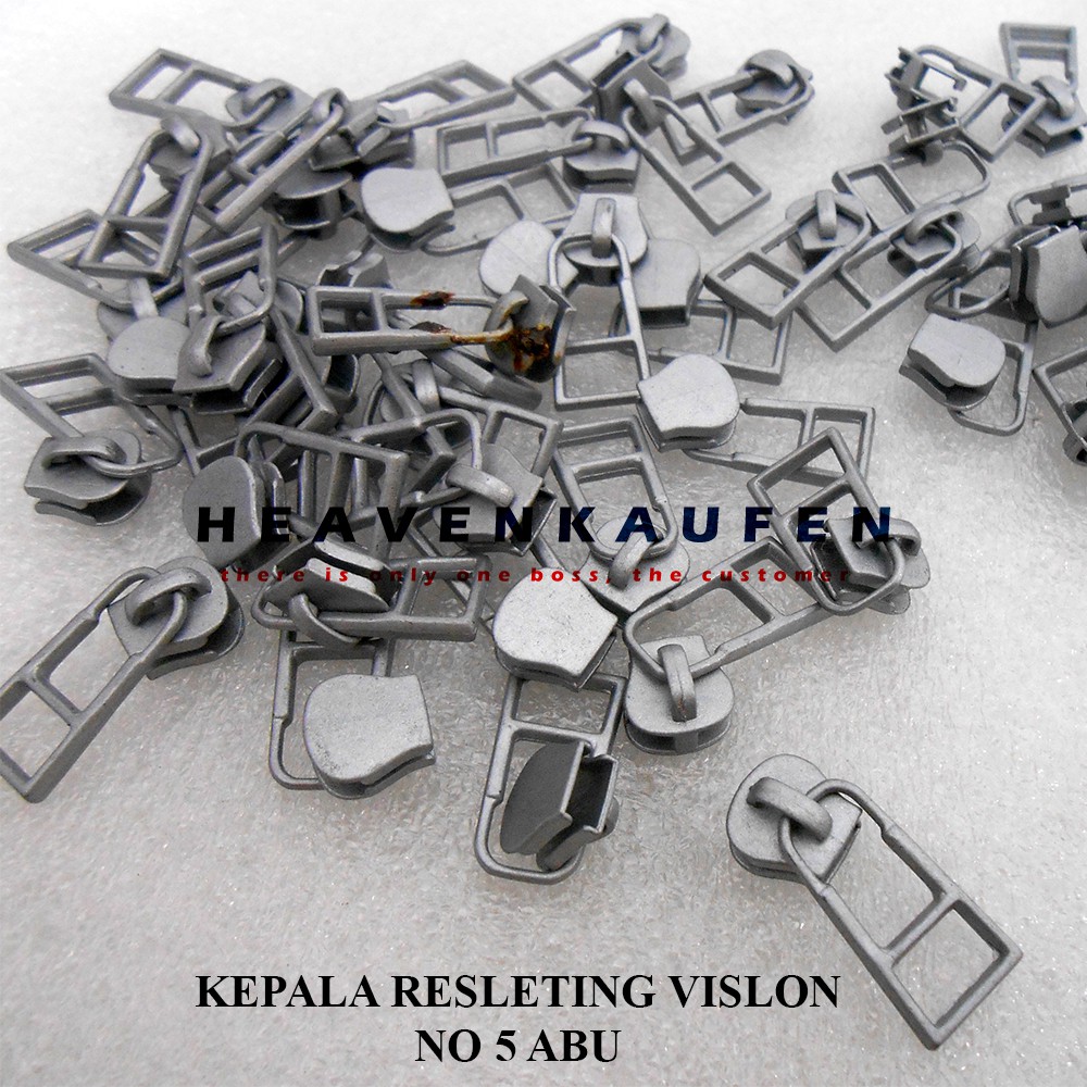 Jual Kepala Resleting / Kepala Zipper Vislon Gigi Jagung No 5 Abu Abu ...
