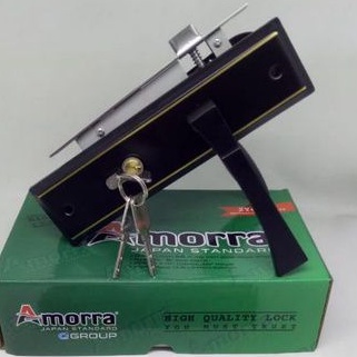 Jual Kunci Pintu Tanggung Amorra Kobe BL / Handle Pintu 20 cm Hitam Fullset / Kunci Pintu 20 cm ...