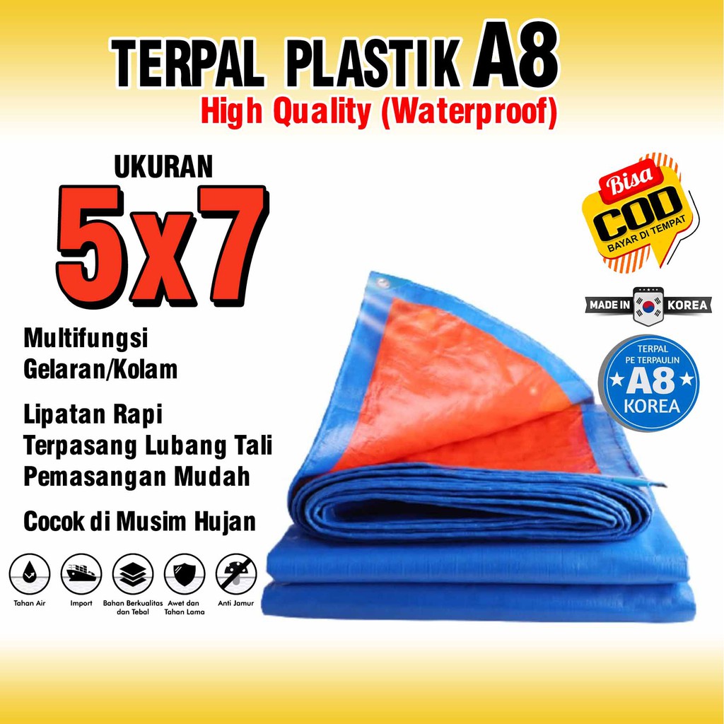 Jual Terpal Ukuran 5x7 Lembaran Ketebalan A8, Tebal Tahan Panas dan ...