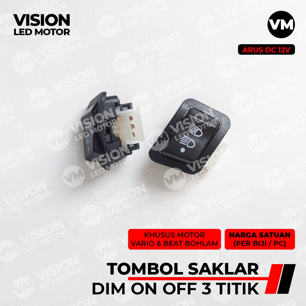 Jual SAKLAR LAMPU TOMBOL DIM 3 TITIK / 3 MODE HI LO OFF (KHUSUS VARIO ...