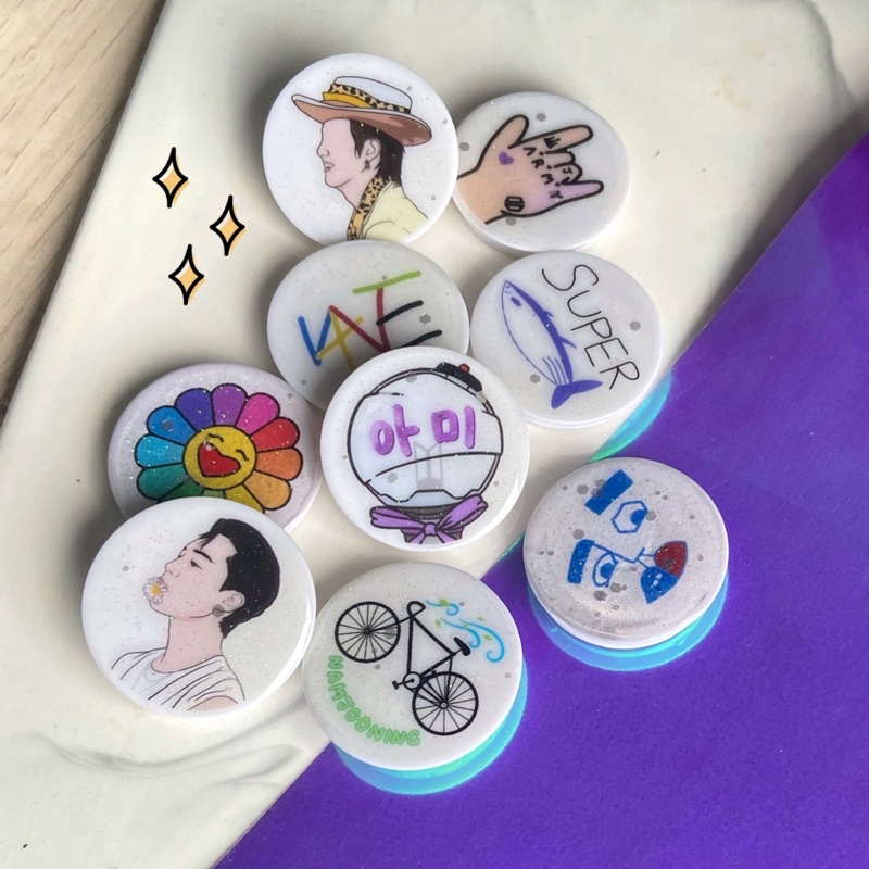 Jual Popsocket Griptok BTS members icons Army RM Jin Suga J-Hope Jimin ...