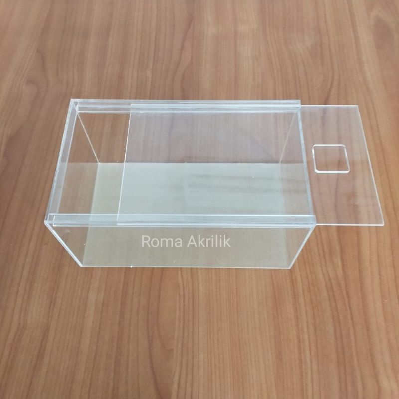Jual Akrilik box serba guna / kotak Akrilik tutup sleding | Shopee ...