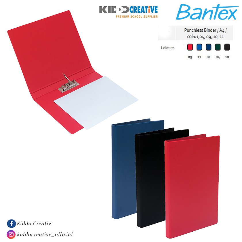 Jual BANTEX CLIP PUNCHLESS BINDER A4 / FOLIO | Shopee Indonesia
