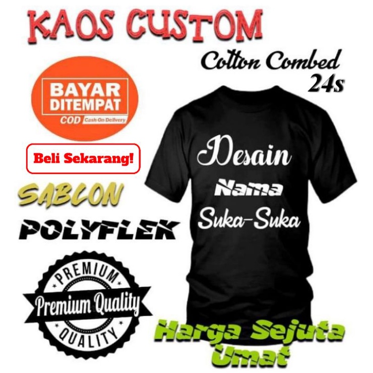 Jual Kaos Nama | Kaos Nama Sendiri | Sablon Nama | Sablon Nama Sendiri | Desain Nama Suka-Suka ...