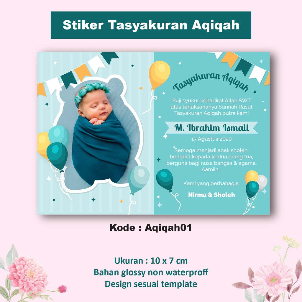 Jual Stiker Aqiqah murah / label akikah custom | Shopee Indonesia
