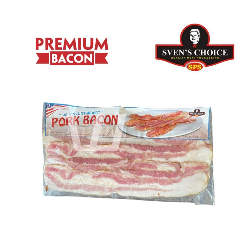 Jual Svens Choice Daging Bacon Us Style Standard Bacon Crispy 250G ...