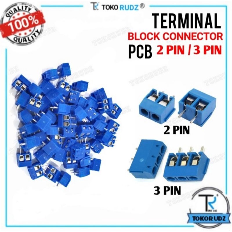 Jual Terminal Block 5mm Konektor Blok PCB 2 3 Pin | Shopee Indonesia