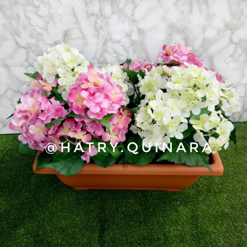 Jual Hydrangea Hortensia Artificial dengan pot besar | Shopee Indonesia