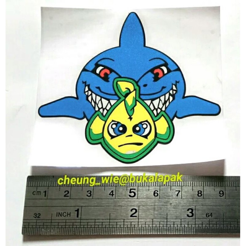 Jual stiker/Sticker ikan V.Rossi VR46 Shark Fish Mugello Via Via Via ...