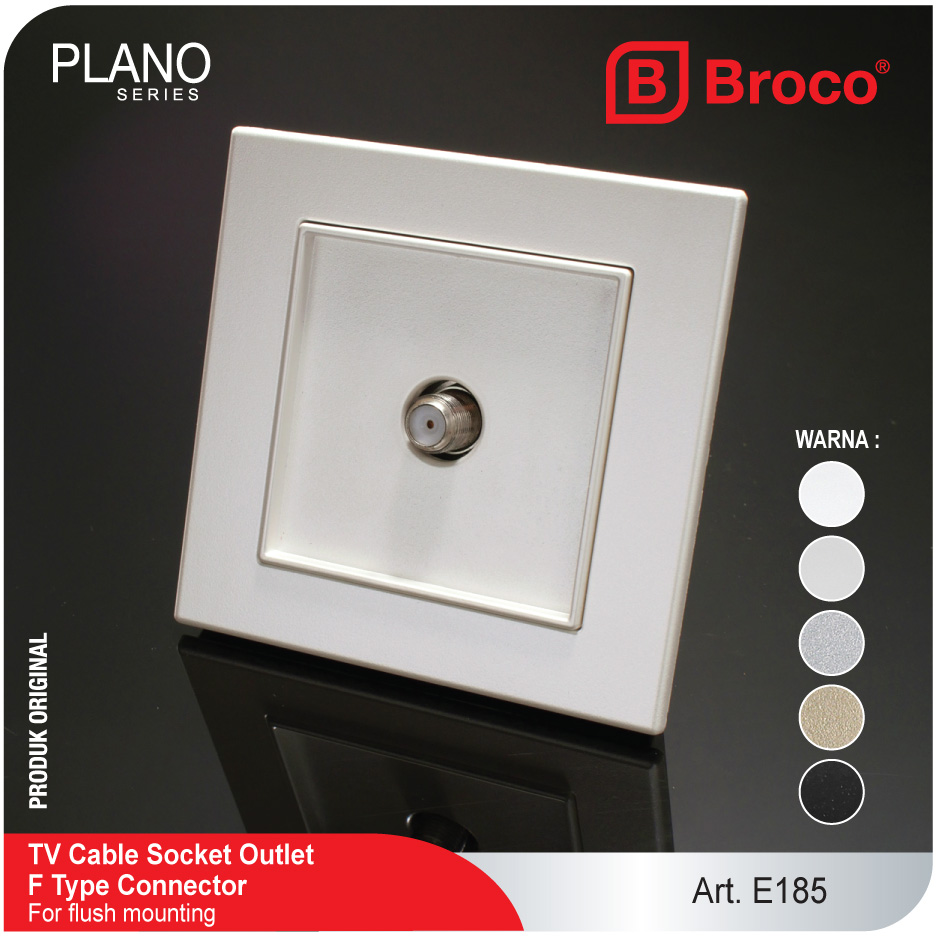 Jual Broco Electrical Plano E185 (B) TV Cable Socket Outlet F Type ...