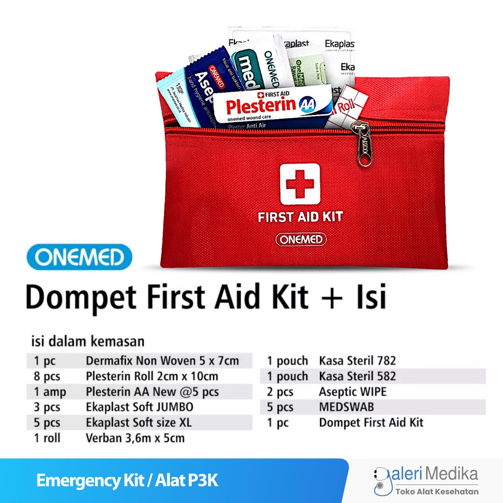 Jual Onemed Dompet First Aid Kit / Dompet P3K Mini / Dompet P3K Travel ...