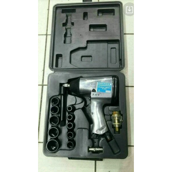 Jual Air Impact Wrench Kit 1/2" ORANGE lengkap plus mata dan box Alat ...