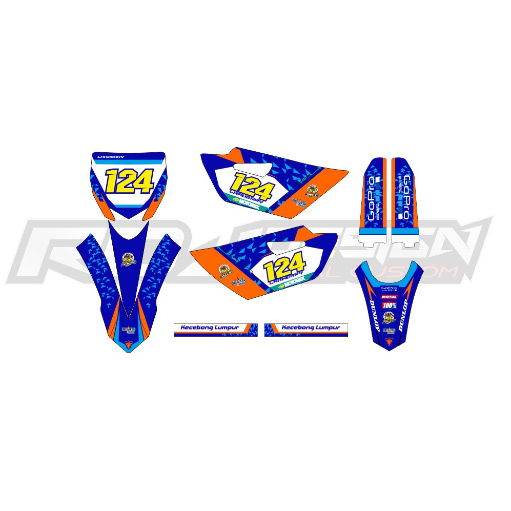 Jual DECAL STICKER BEBEK STANDAR GTX YZ NEW (004) DEKAL STIKER BIRU ...