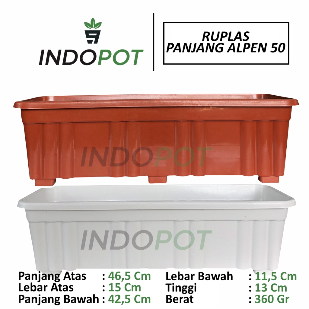 Jual Pot Segi Panjang RUPLAS ALPEN 50 Warna Merah & Putih Pot Panjang ...