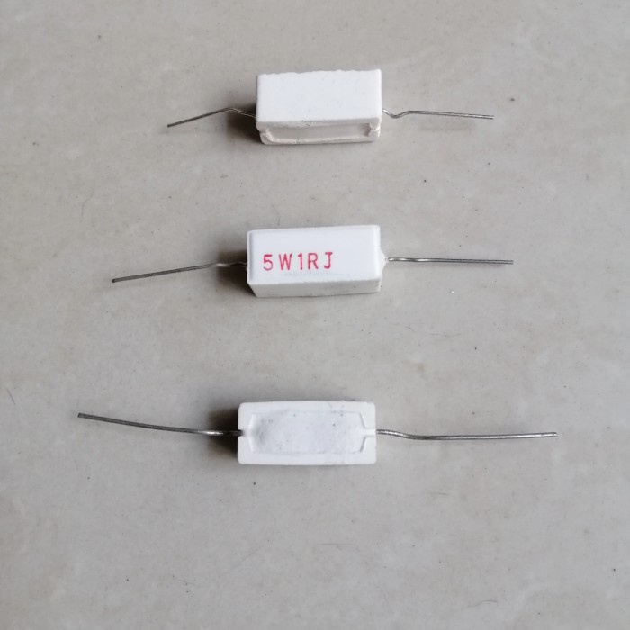 Jual 1 ohm R Resistor Kapur 5w 5watt 1ohm 1R 1RJ 5 w watt | Shopee ...