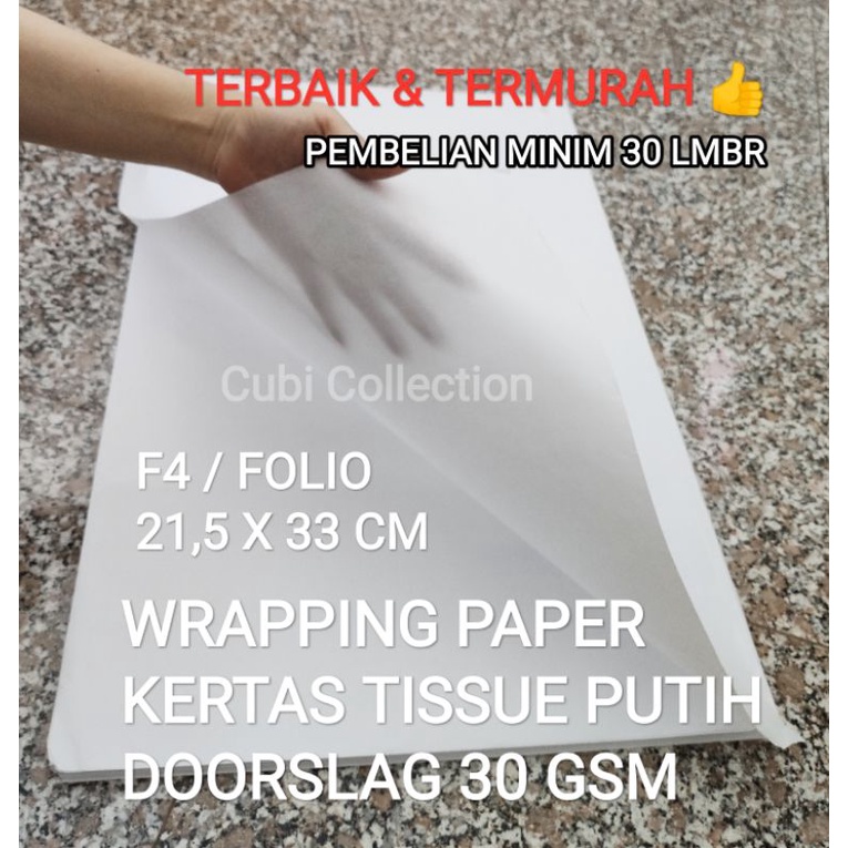 Jual WRAPPING PAPER KERTAS DOORSLAG DORSLAG TISSUE TISU F4 / FOLIO 30 ...