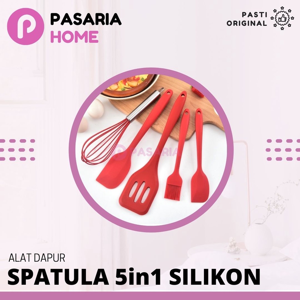 Jual SPATULA SET 5 in 1 Spantula/Serok/Sotil Alat Masak 5in1 Plastik ...
