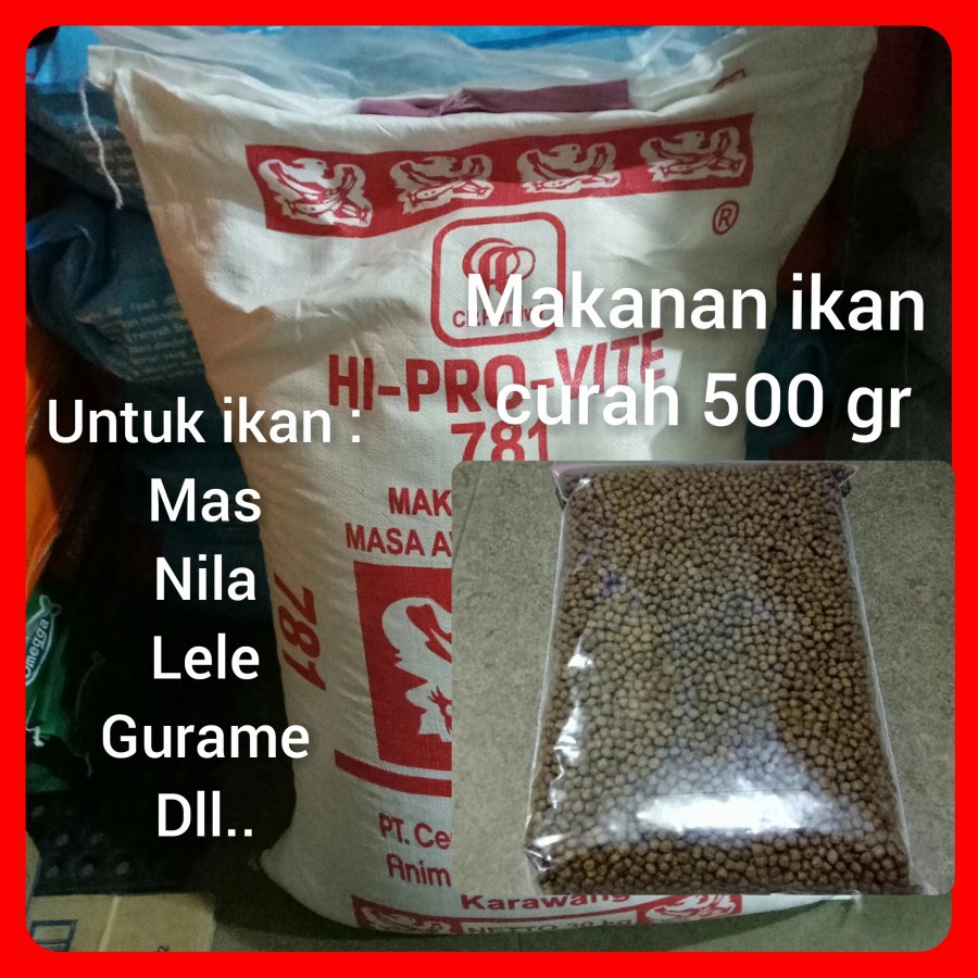 Jual Pelet Ikan HI-PRO-VITE 781 Pellet Lele Gurame Nila Mas 500 Gram ...