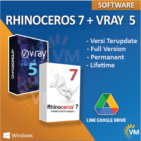 Jual RHINOCEROS 7 + VRAY 5 2021 FULL VERSION TERBARU LIFETIME RHINO V-RAY RENDER 3D NURBS ...