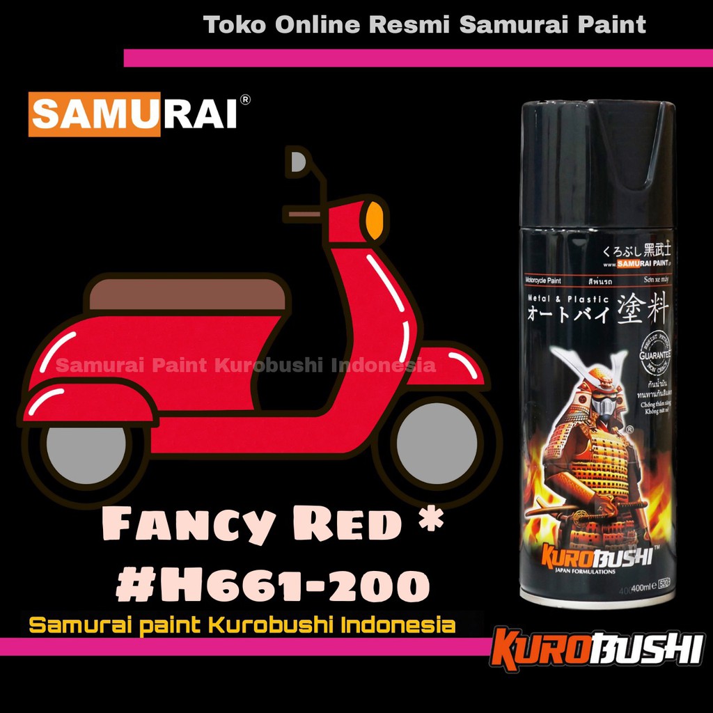 Jual Samurai Paint FANCY RED H661-200 Warna Merah Fancy Honda Cat ...