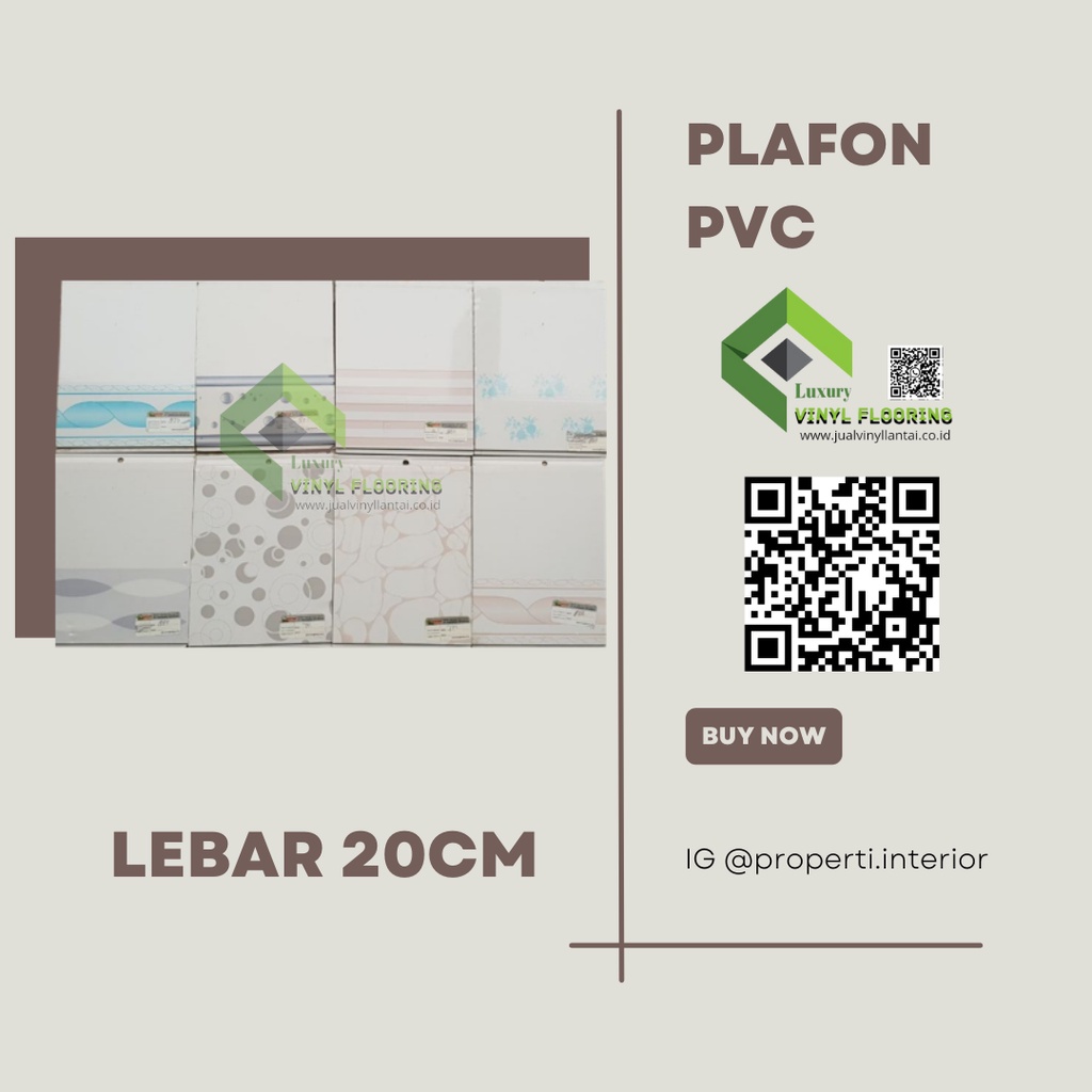 Jual Plafon pvc putih lebar 20cm tebal 8mm | Shopee Indonesia