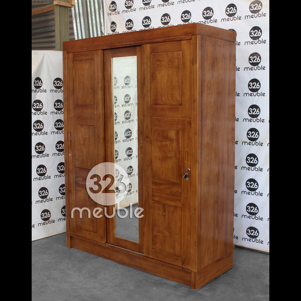 Jual Almari Pakaian 3 Pintu Jati Minimalis - Lemari Pakaian 3 Pintu ...