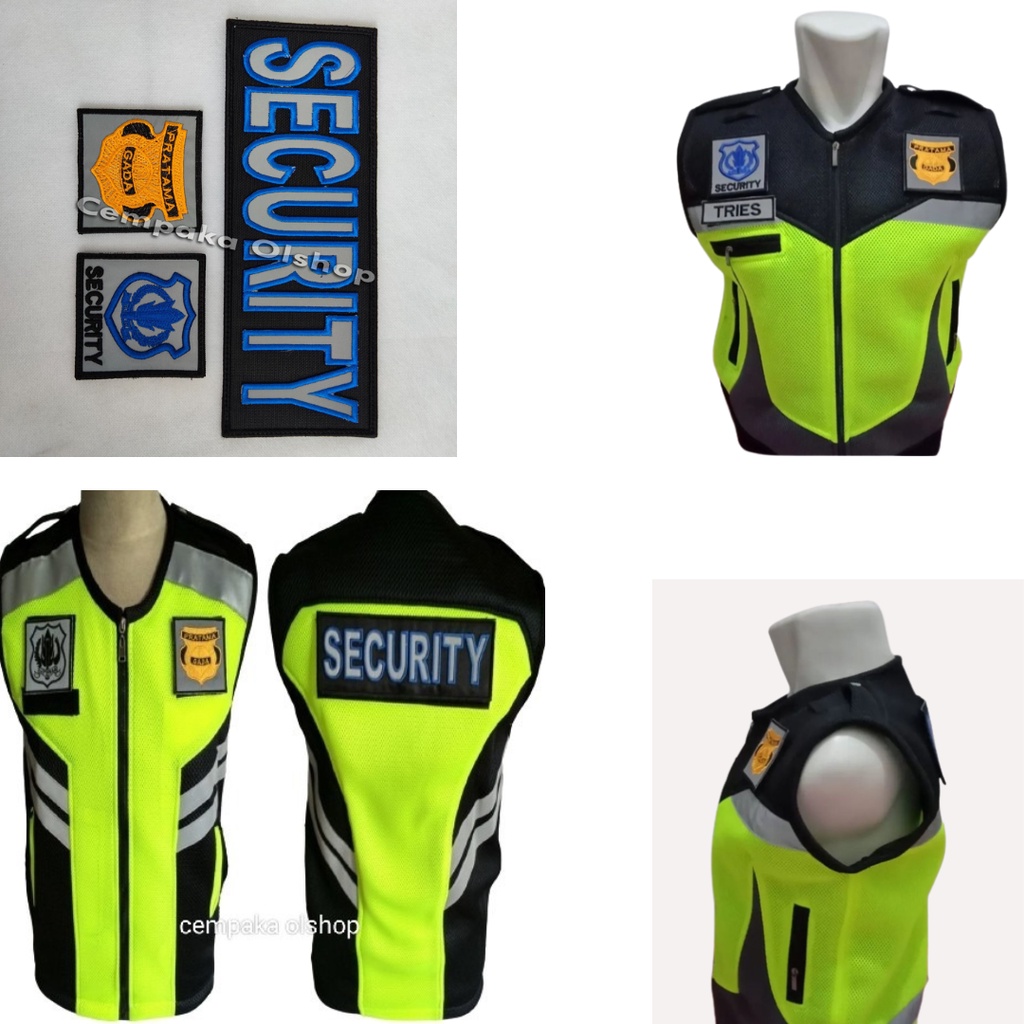 Jual Rompi Security | Satpam Bahan Tebal | Double Mesh Iga Hitam Logo ...