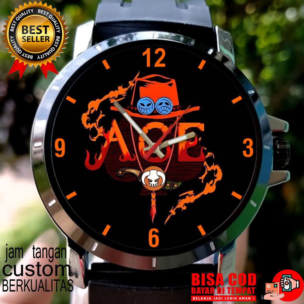 Jual Portgas D Ace Anime One Piece Jam Tangan Pria Logo Bisa Rexuest ...