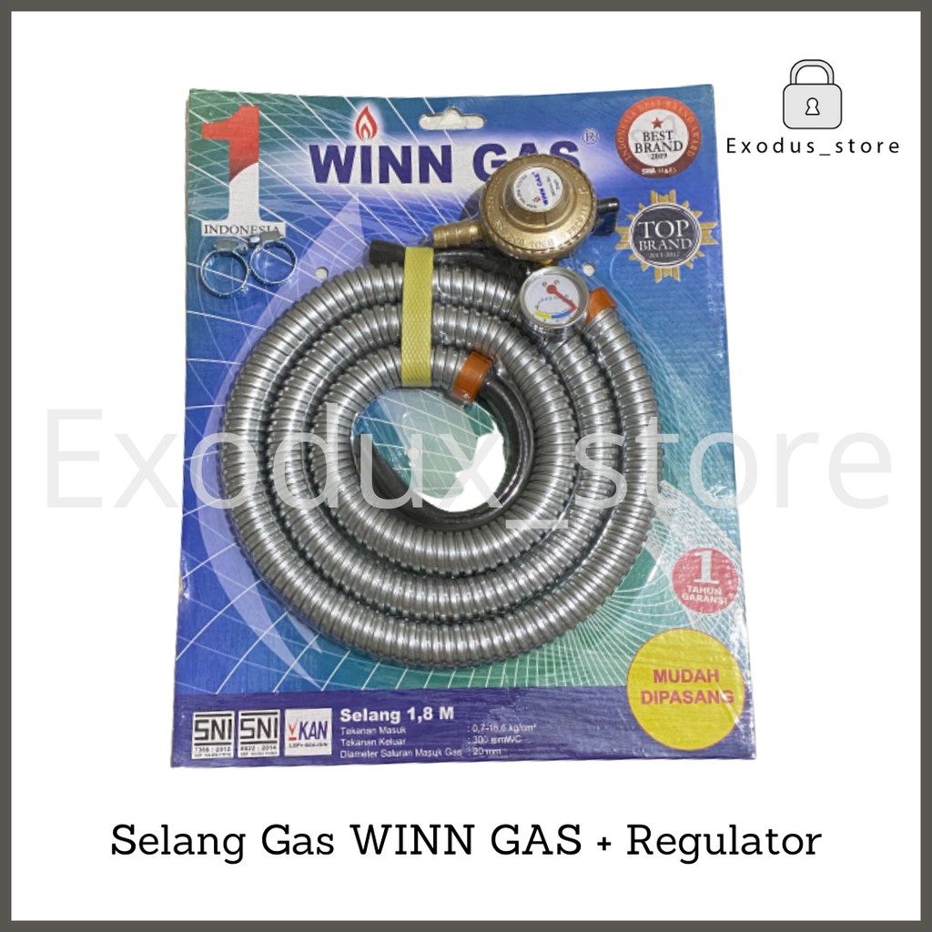 Jual Selang gas regulator WINNGAS paket / 1.8 meter selang kompor gas ...