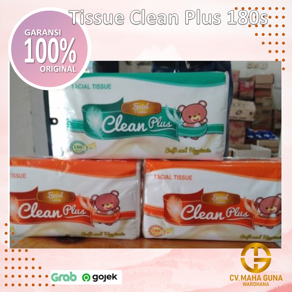 Jual PAKET 3 PCS TISSUE CLEAN PLUS 180 SHEET 2 PLY | Shopee Indonesia
