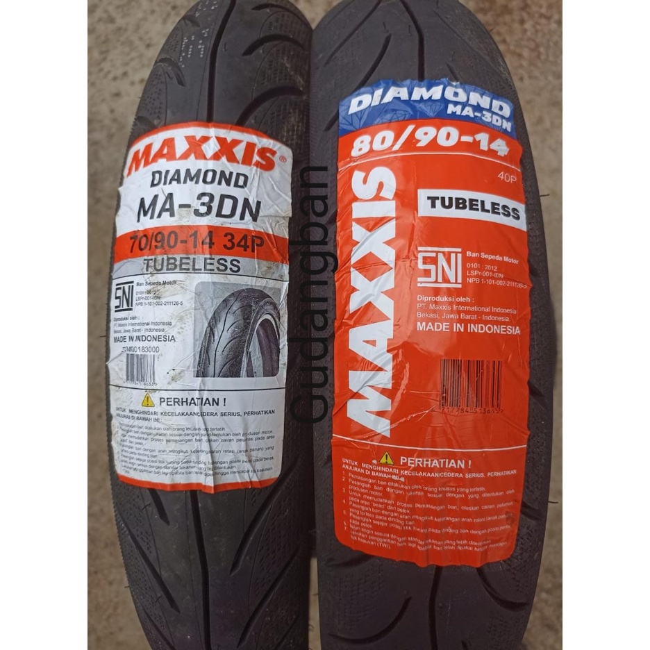 Jual ( PAKET HEMAT 2 BAN ) DIAMOND 70 90 14 & 80 90 14 MAXXIS MA-3DN ...