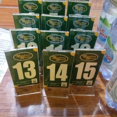 Jual Akrilik 5x10 tent card, Nomor Meja, tent card Holder, nomor meja ...