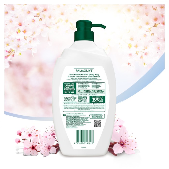 Jual a01 Palmolive Sabun Mandi Naturals Milk & Cherry Blossom 1L Frf20F ...