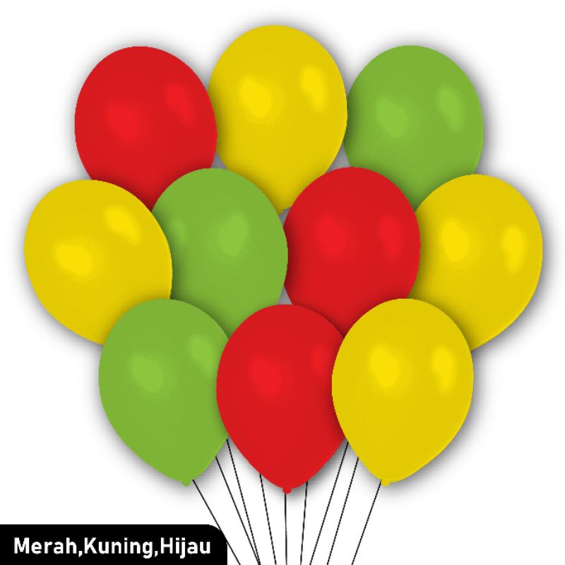 Jual PAKET BALON LATEX ISI 10 POLOS MIX WARNA BALON KARET | Shopee ...