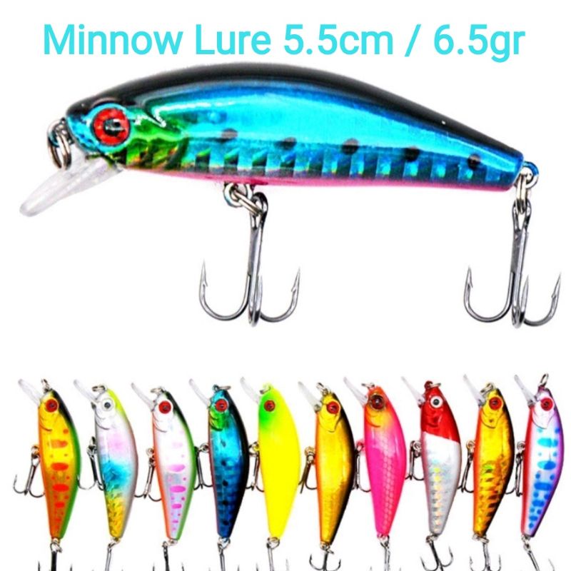 Jual Umpan Pancing Minnow Lure 5.5cm / 6.5gr Minow Ultralight UL ...