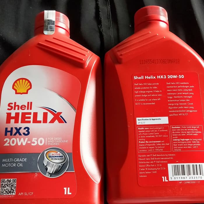 Jual SHELL HELIX H3 20W-50W 1BOTOL ISI 1LITER UNTUK MESIN BENSIN ...