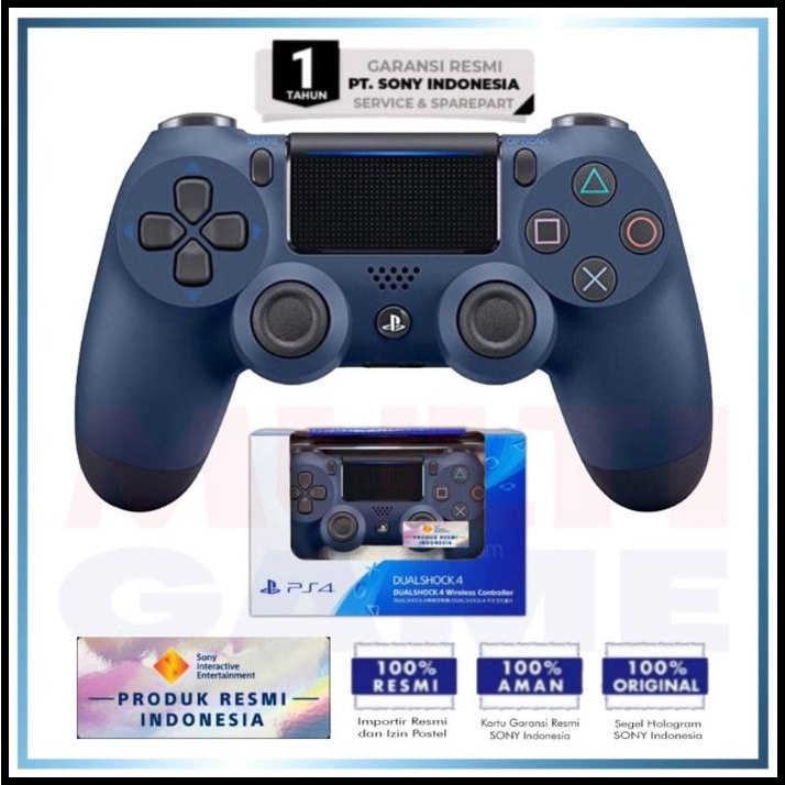 Jual Ds4 New Dualshock 4 Midnight Blue Warranty Sony Id Seal +Cable ...