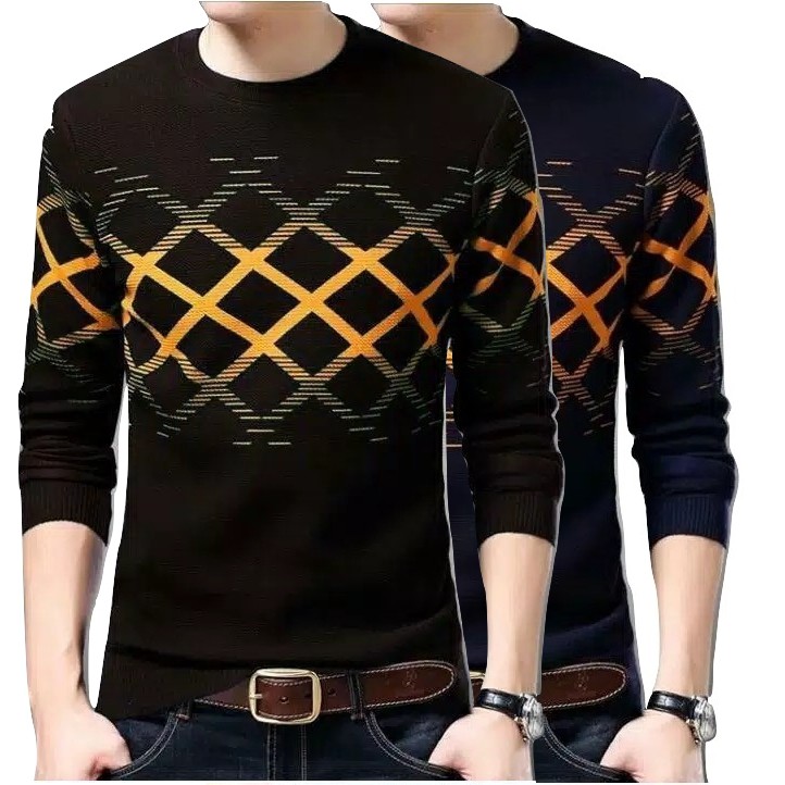 Jual Sweater Pria Rajut Hexa Tribal Sweater Rajut Tribal | Shopee Indonesia
