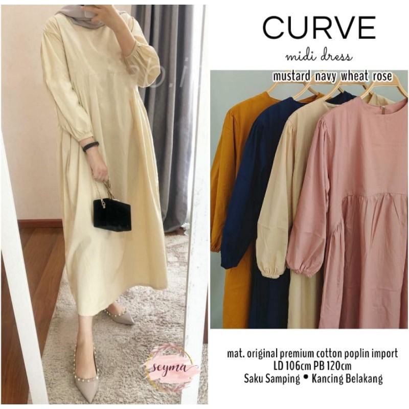 Jual Curve Midi Dress by Seyma | Shopee Indonesia
