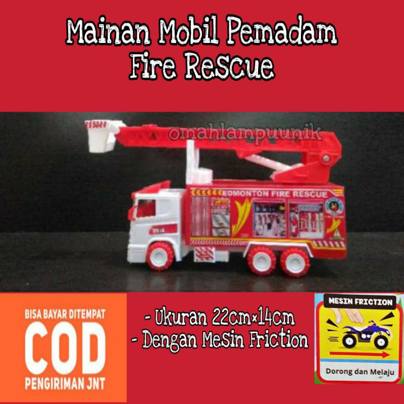 Jual Mainan Anak Edukasi Mobil Pemadam Kebakaran Fire Rescue/ Mobil ...
