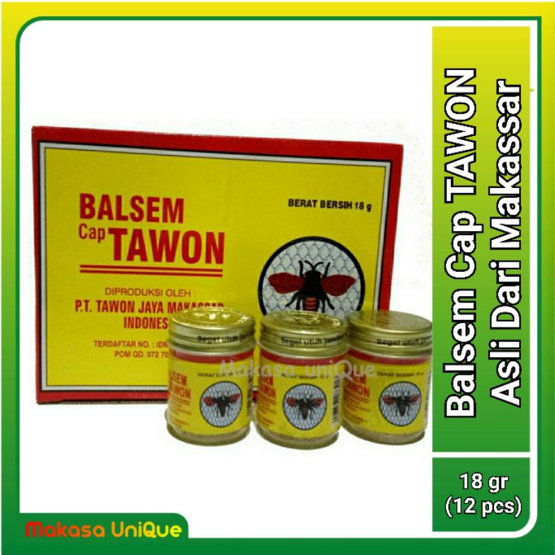 Jual BALSEM Cap TAWON ASLI KHAS MAKASSAR (1 Dos isi 12 @18g) | Shopee ...