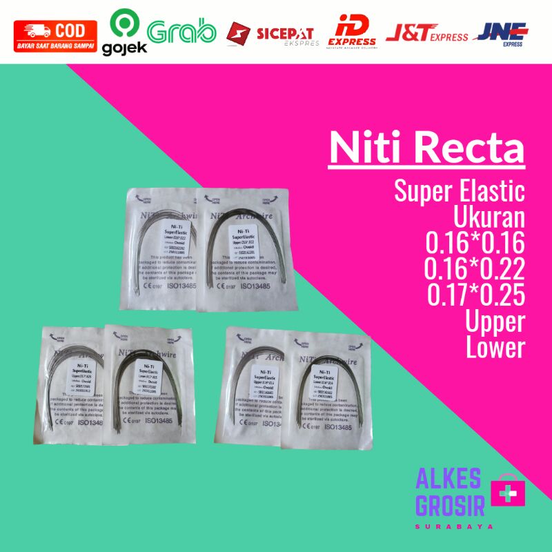 Jual Niti Recta 016x022 016x016 017x025 Rectangular Upper Lower isi 10 ...