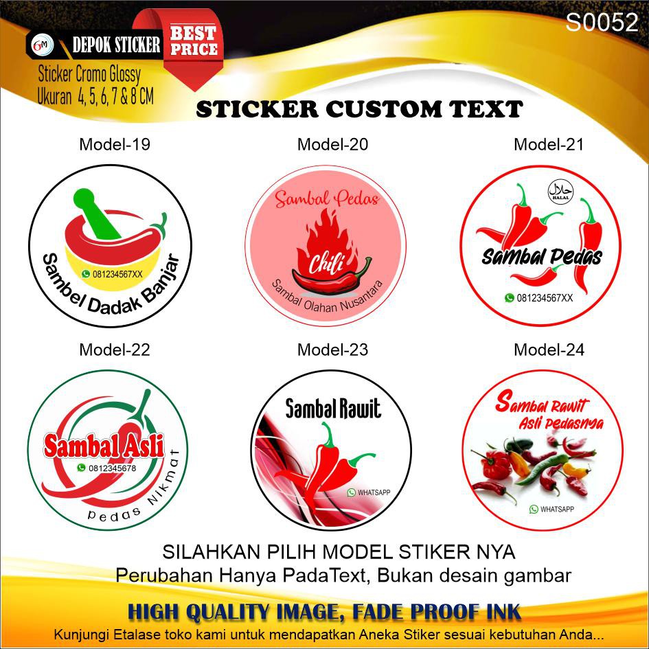 Jual Stiker Sambal kemasan Botol | Shopee Indonesia