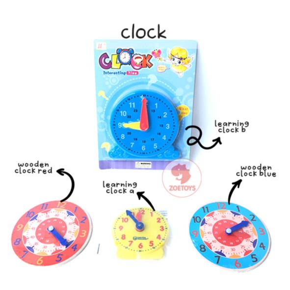 Jual Zuccaqu Montessori Learning Clock A B Wooden Clock | Jam Anak ...